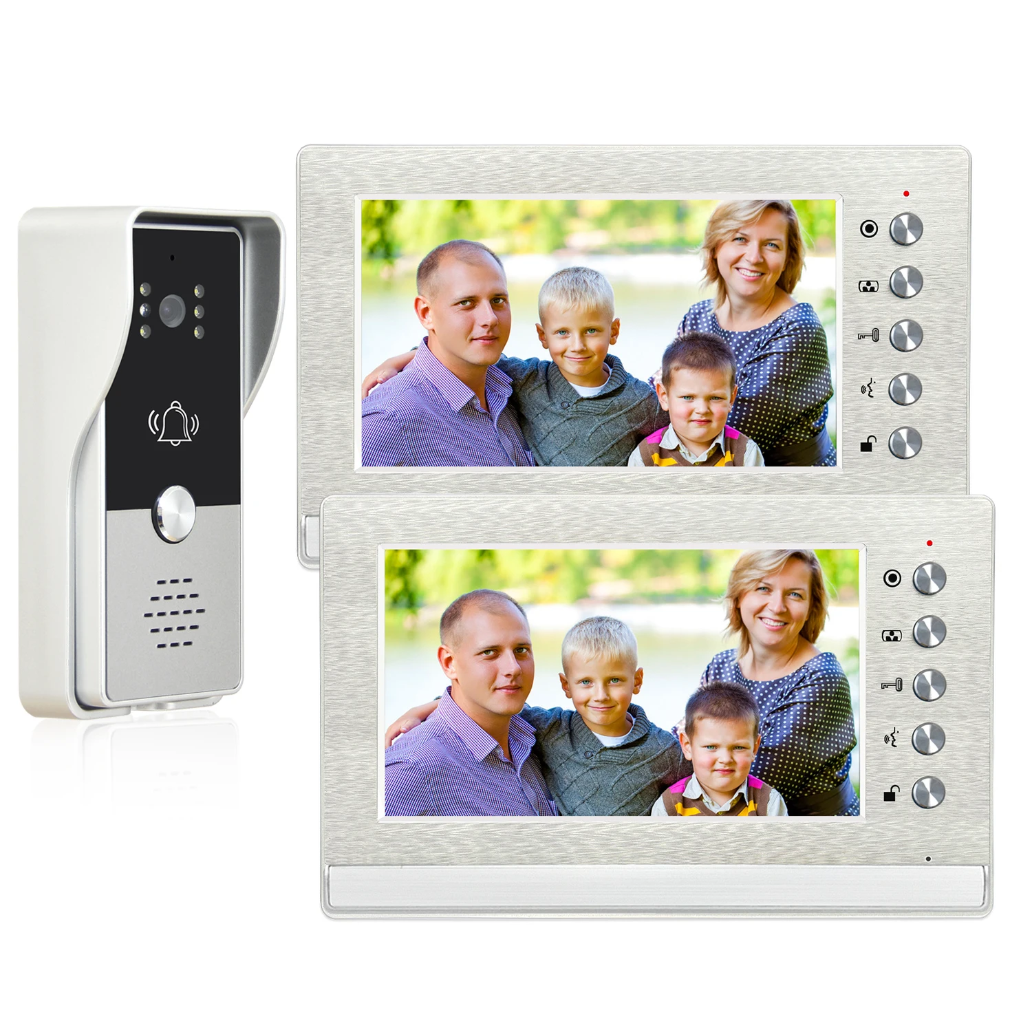 Wired-Video-Intercom-System-Video-Entry-Door-Phone-2-Monitor-Video ...