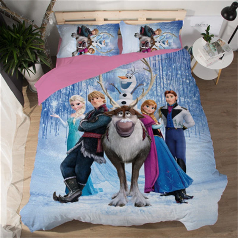 Frozen Elsa Bedding Sets Single Twin Size Pink Disney Princess Duvet ...