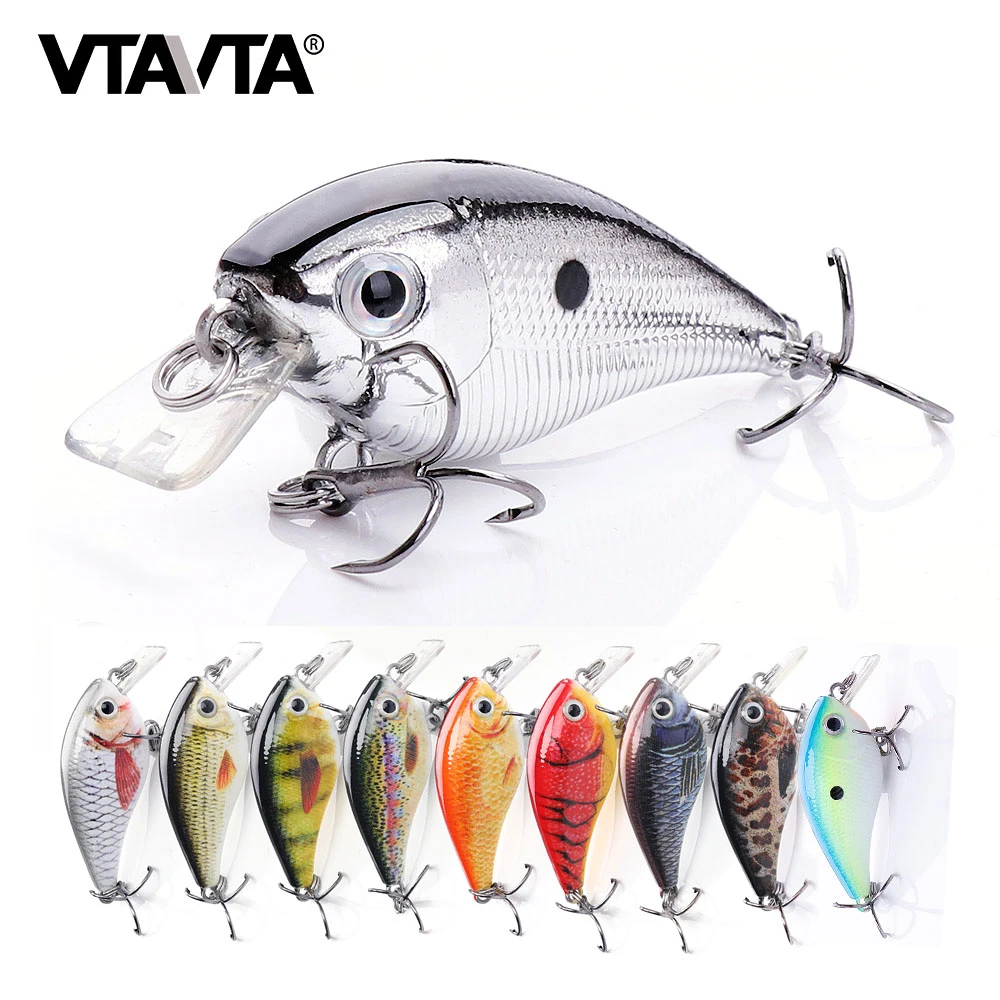 Vtavta 5cm/7cm Crankbaits Fishing Lure Floating Wobblers For Pike Black Minnow Lures For Fishing ...