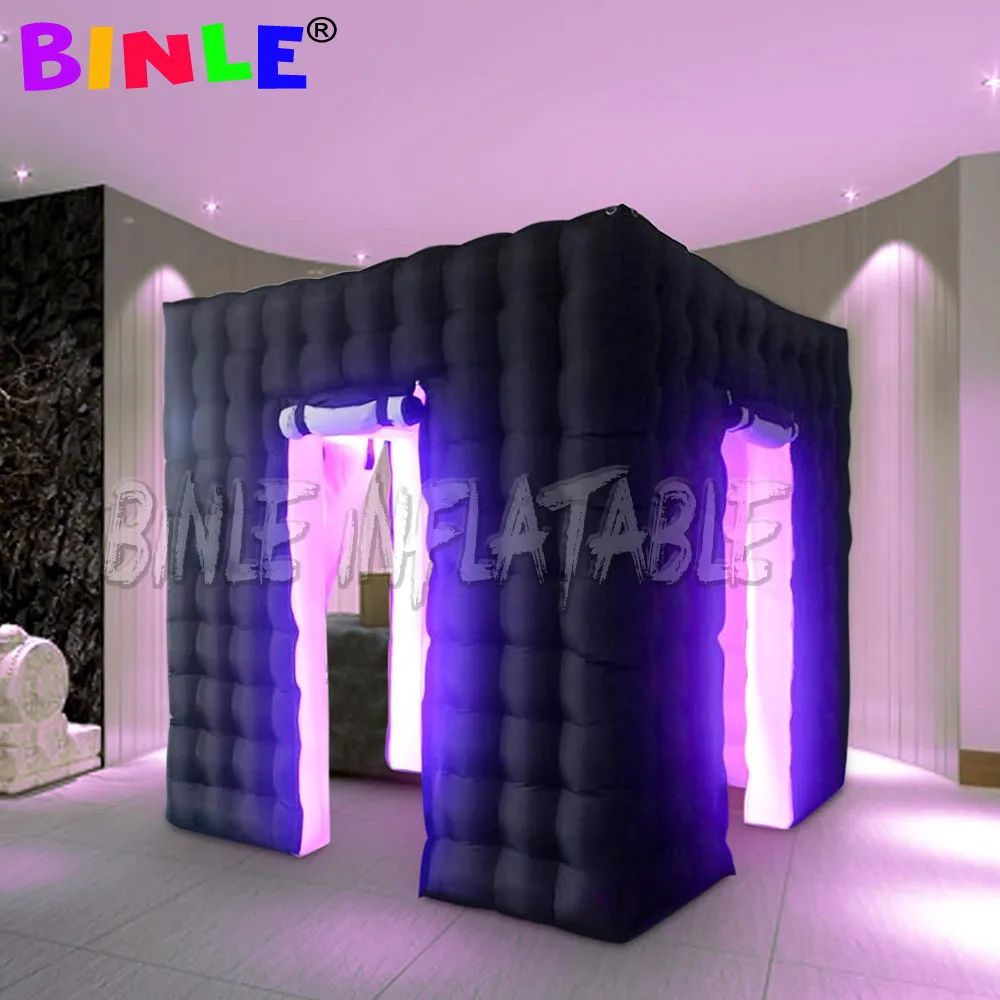 2020 Hot Sale Black Led Inflatable Photo Booth With Double Doors ...