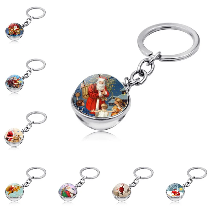 Christmas Snowman Keychain Pendant Fashion Accessories Double Sided ...