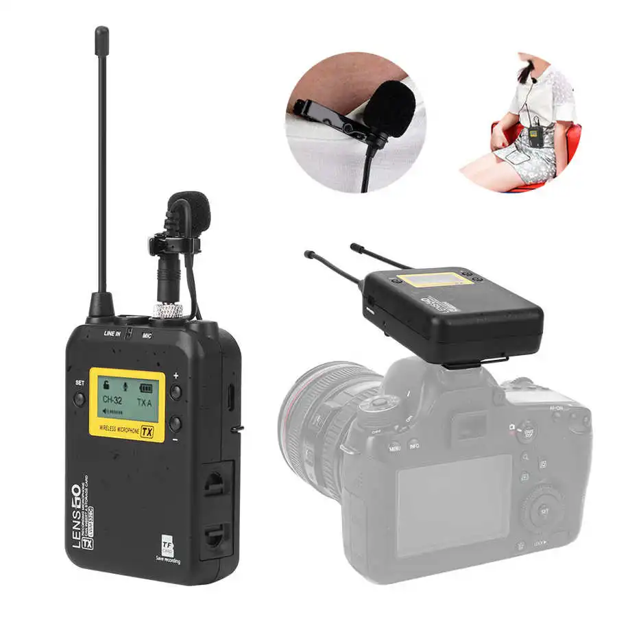 LENSGO-LWM-328C-Lapel-Lavalier-Mic-Wireless-Microphone-Professional ...