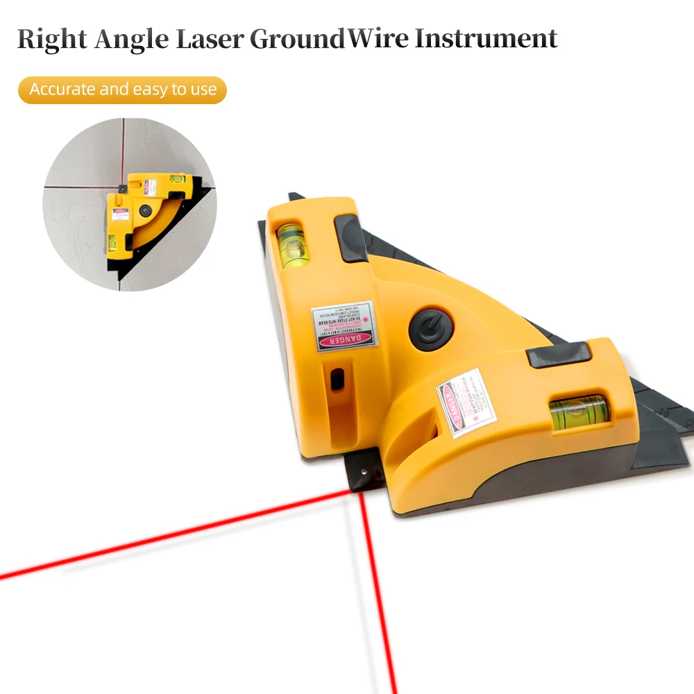 90° Infrared Laser Level Vertical Horizontal Line Projection Square ...