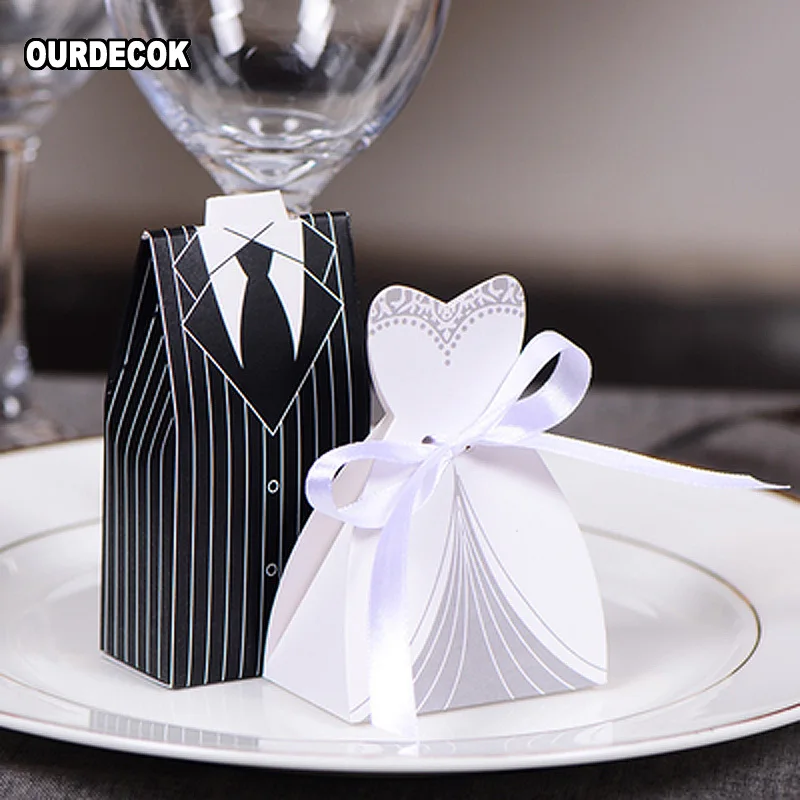 50pcs Bride Groom Wedding Favor Boxes | Bride Groom Sweet Box Wedding ...