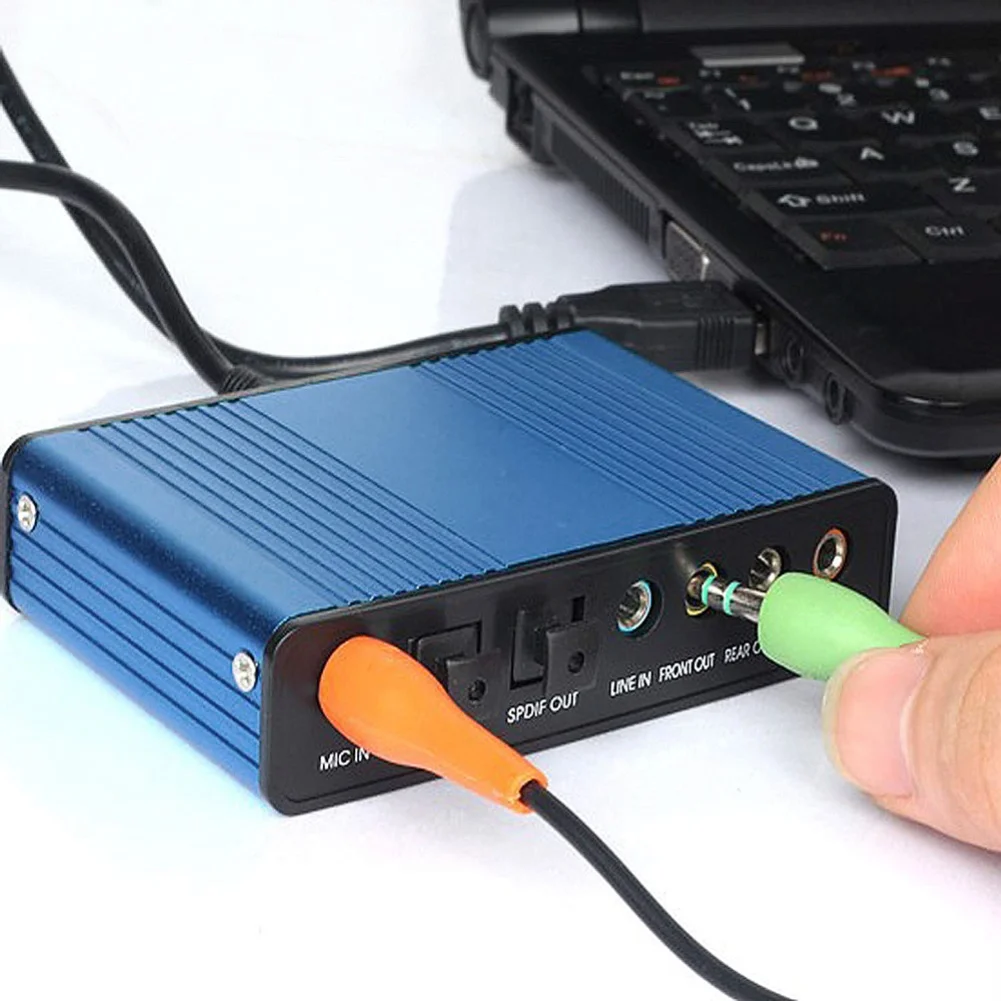 Eksternal Baru 6 Saluran 5.1 Audio Optik USB Sound Card Adapter untuk ...