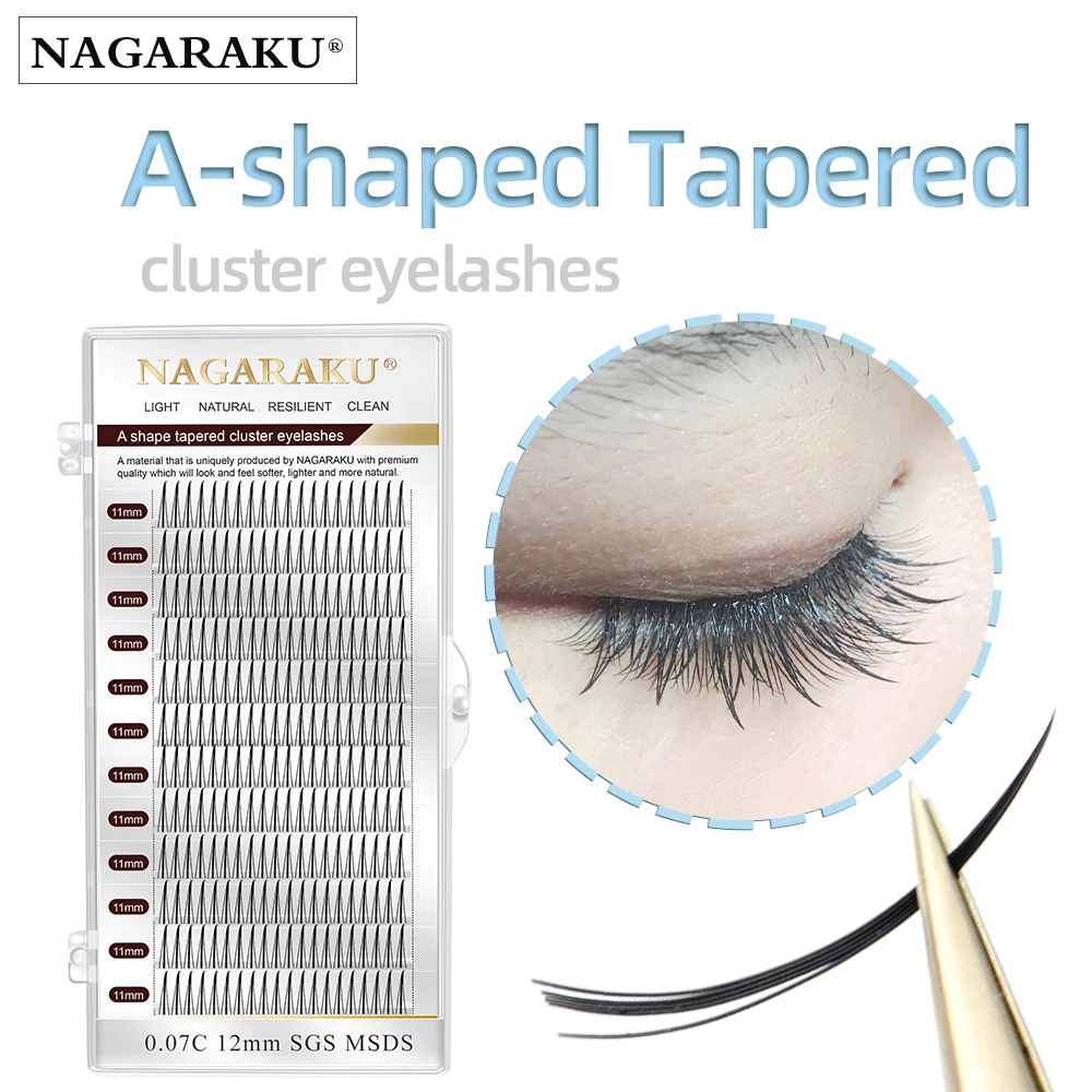 NAGARAKU-A-Shape-Tapered-Cluster-Eyelash-Extension-Spikes-Individual ...