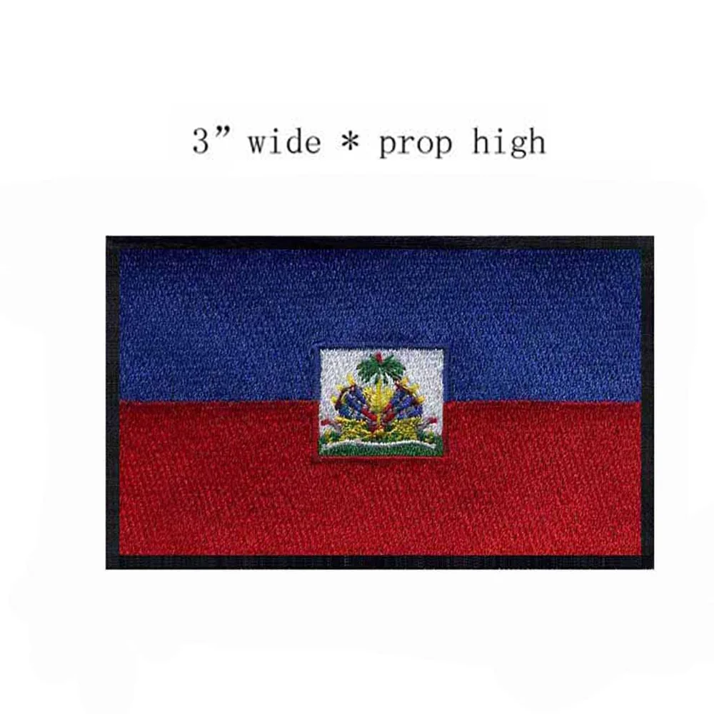 Haiti Iron On Embroidery Flag Patches Logos 3" Wide /Badge/Iron On|iron ...