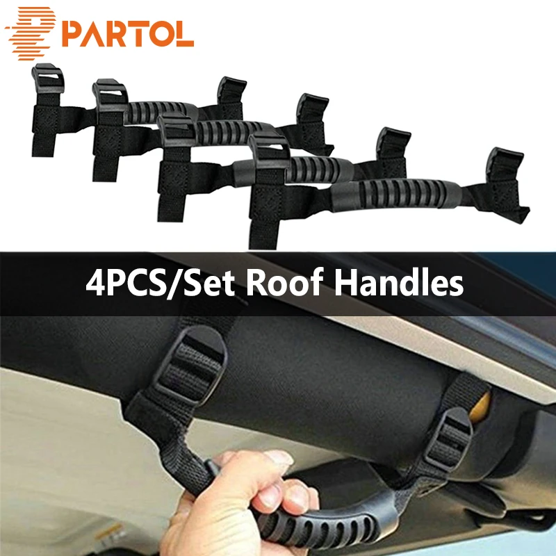 Partol-4pcs-set-Car-Roof-Handles-Grab-Handles-Heavy-Duty-Unlimited-Roll ...