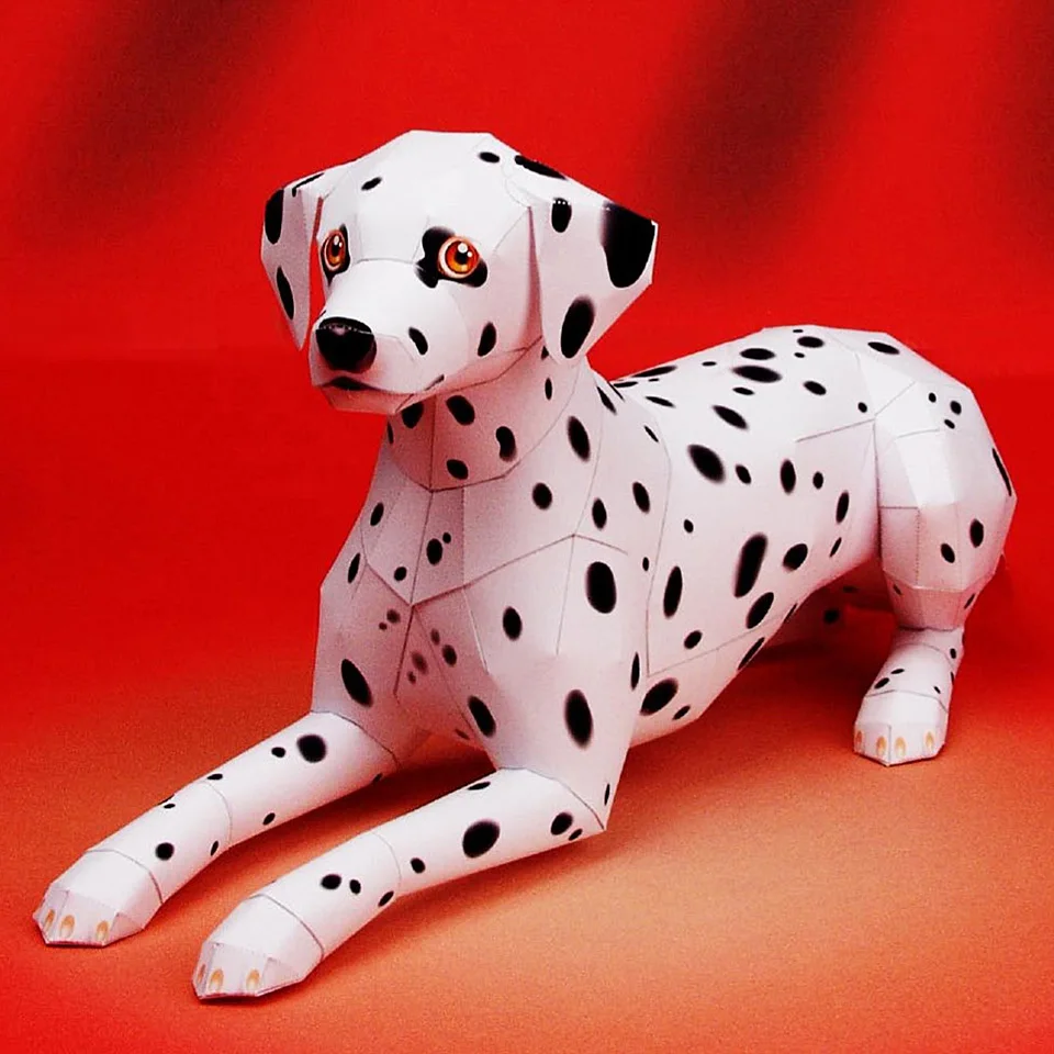Chien-tachet-dalmatien-Origami-fait-la-main-Mini-mod-le-en-papier-3D ...