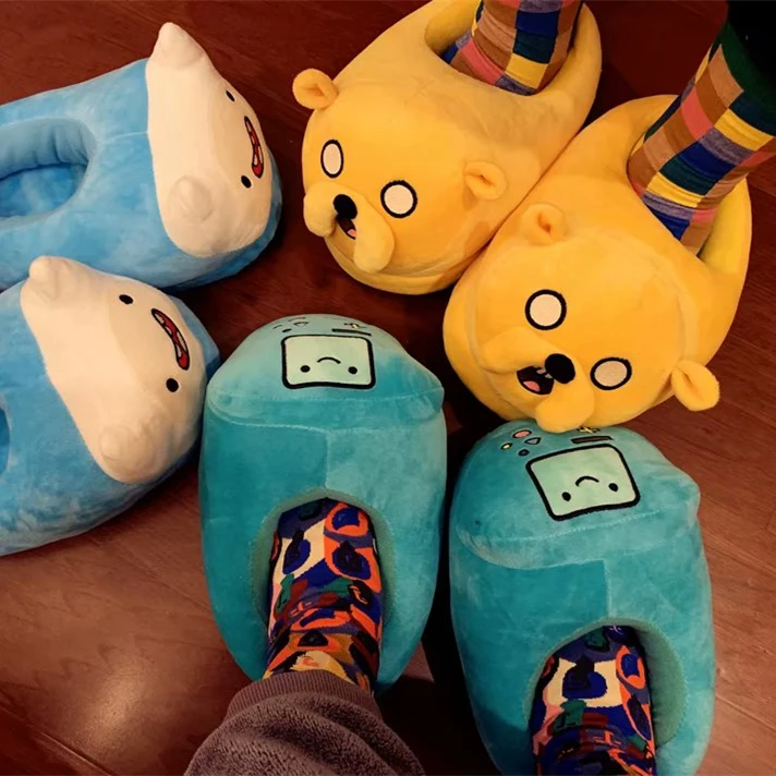 Adventure Time Jake BMO Finn Plush Indoor Shoes - KawaiiMerch.com