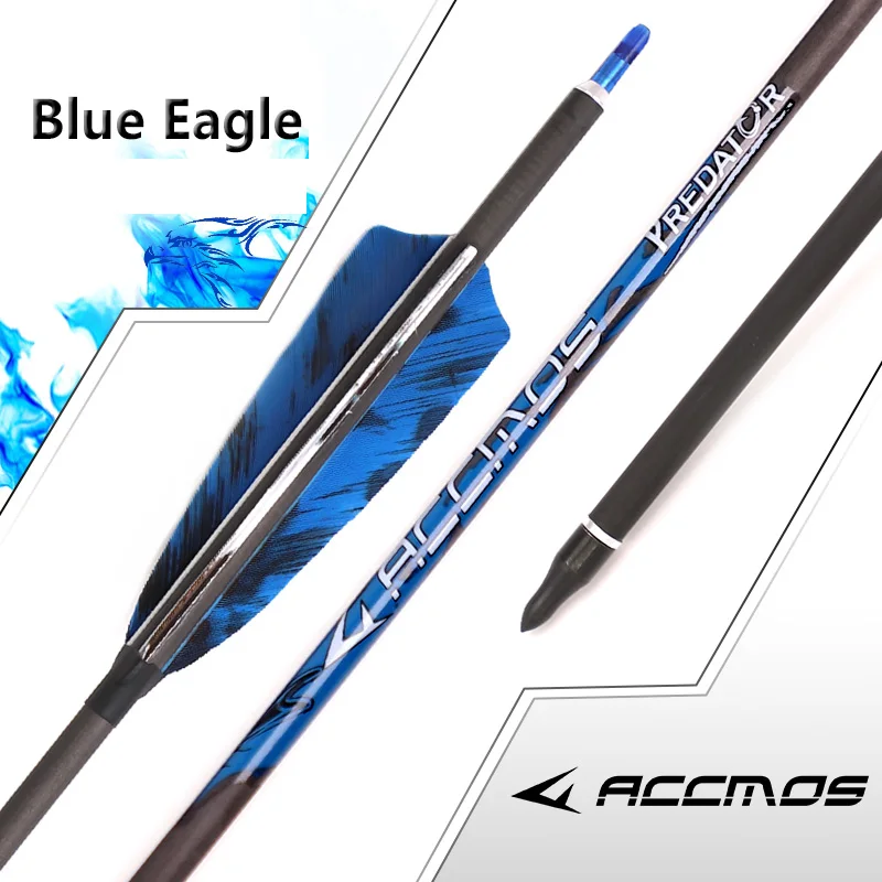 ID-6-2MM-Archery-Pure-Carbon-Arrows-32inch-Spine-250-800-4inch-Turkey ...