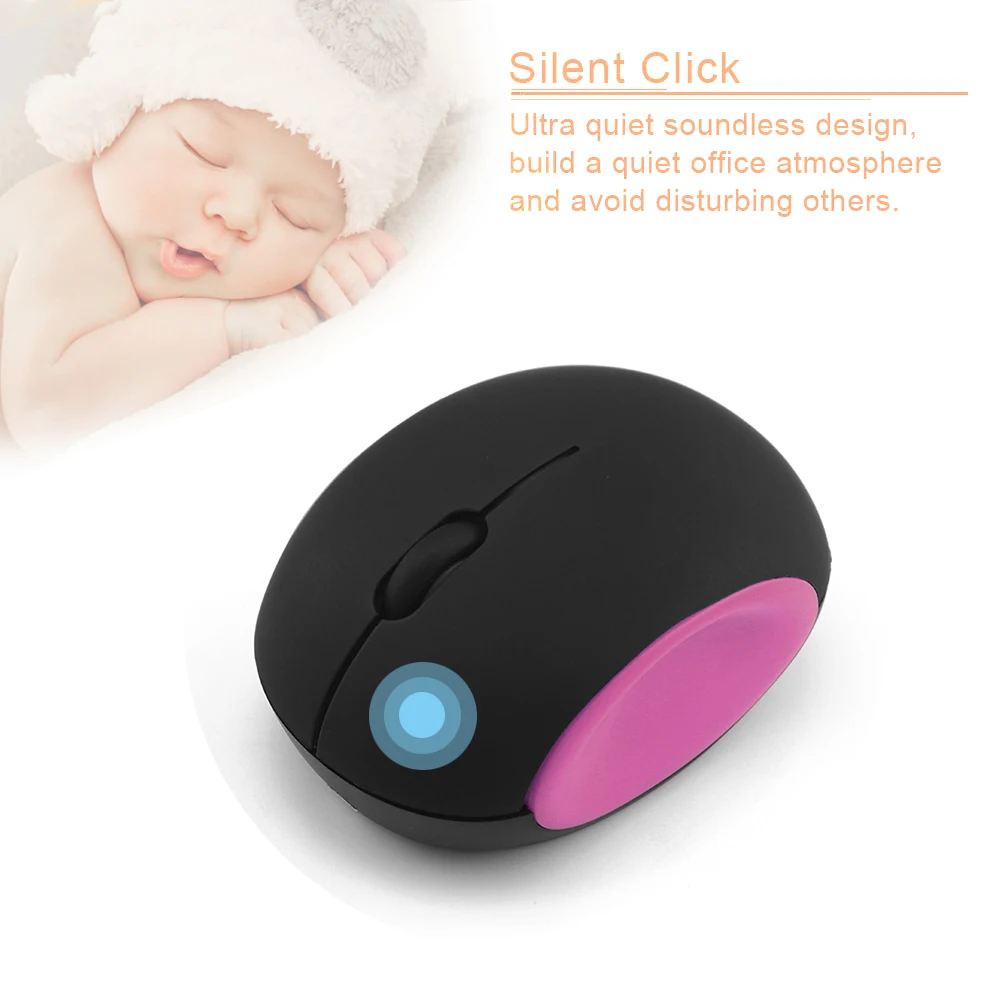 USB Wireless Mouse 1600DPI Pink 3D Mini Office PC Mause Receiver ...