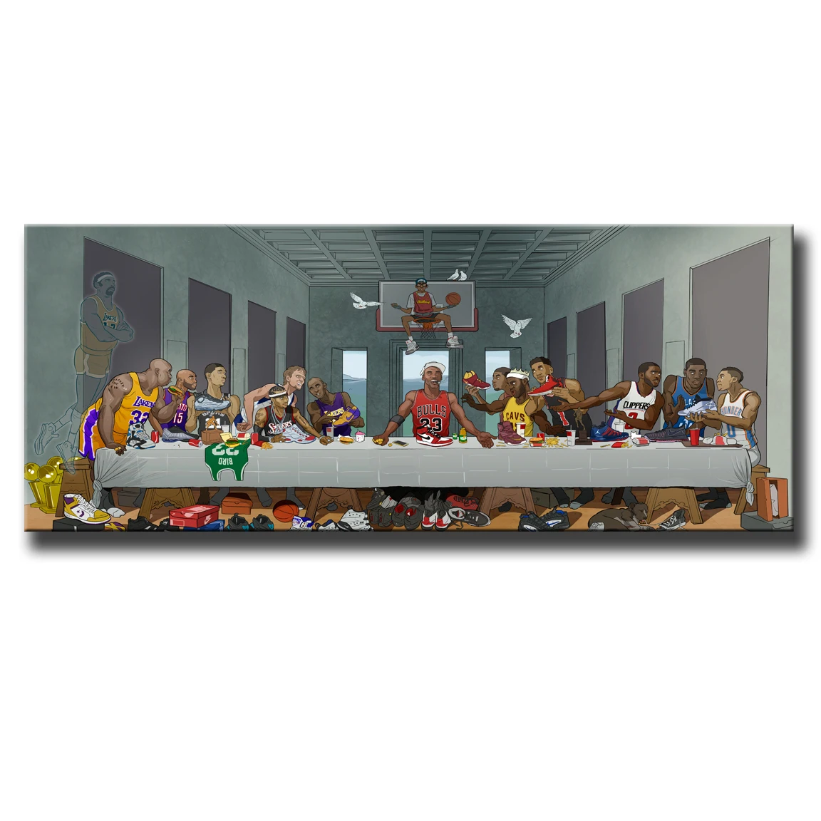 Basketball Players Last Supper Painting Printed on Canvas – CanvasPaintArt