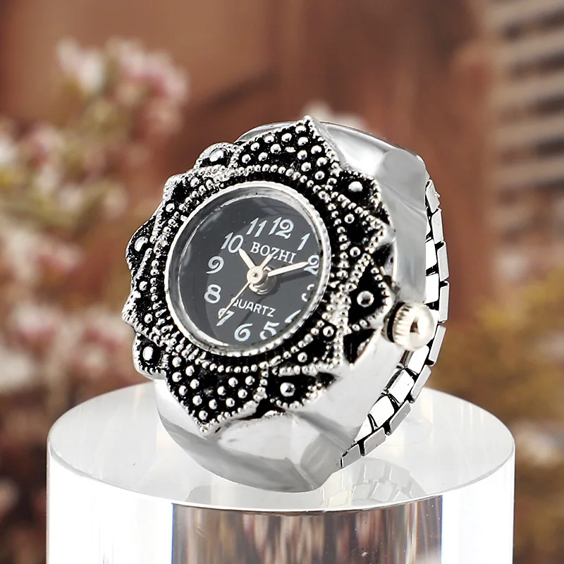 Reloj de acero inoxidable para hombre y mujer, Mini anillo creativo ...