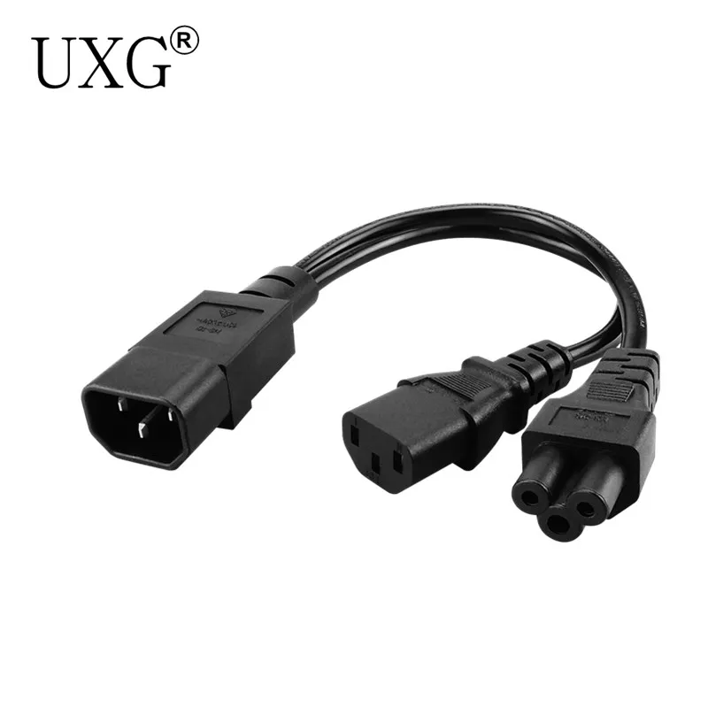 Y Type Splitter Power Cord ,iec320 C14 Plug 3-prong Male Power Cable ...