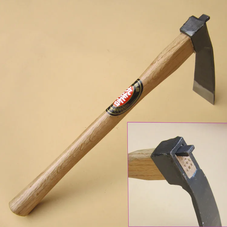 Forged Small Hoe Bamboo Digging Wooden Handle Durable Forging Gardening ...