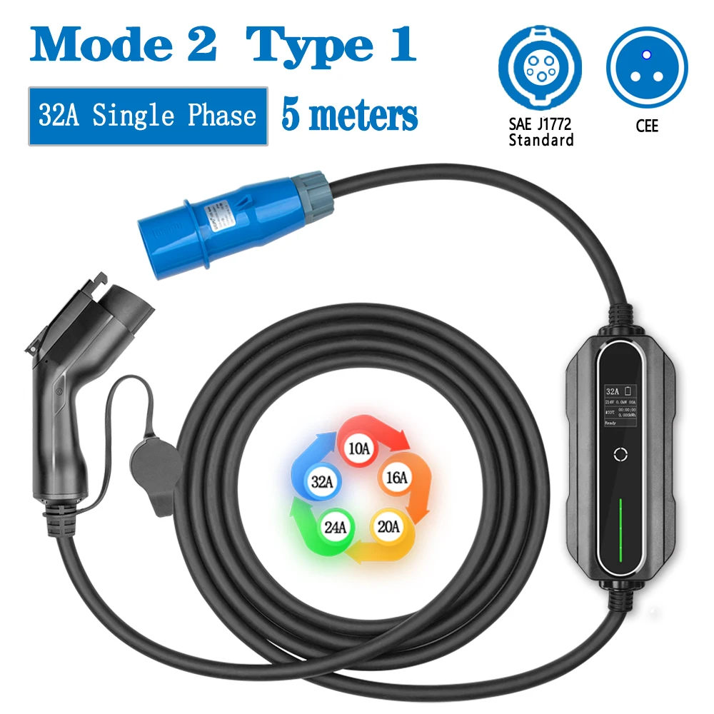 32A-Watt-Charging-3-Pin-EV-Charger-Mobile-Charging-Cable-Portable-Home ...