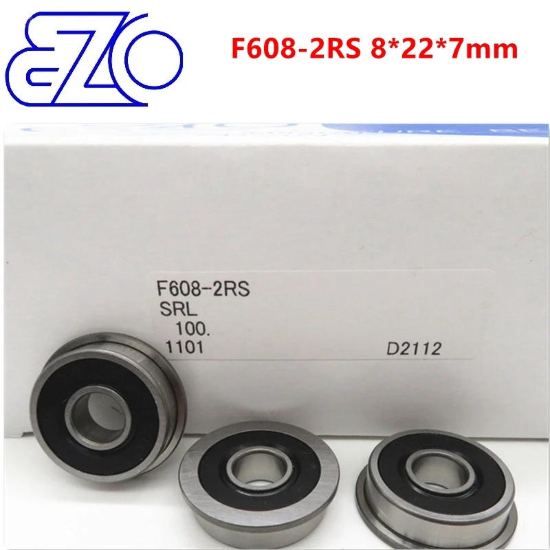 10pcs/50pcs Japan Ezo High Speed Flange Bearing F608-2rs 8*22*7mm Rf ...