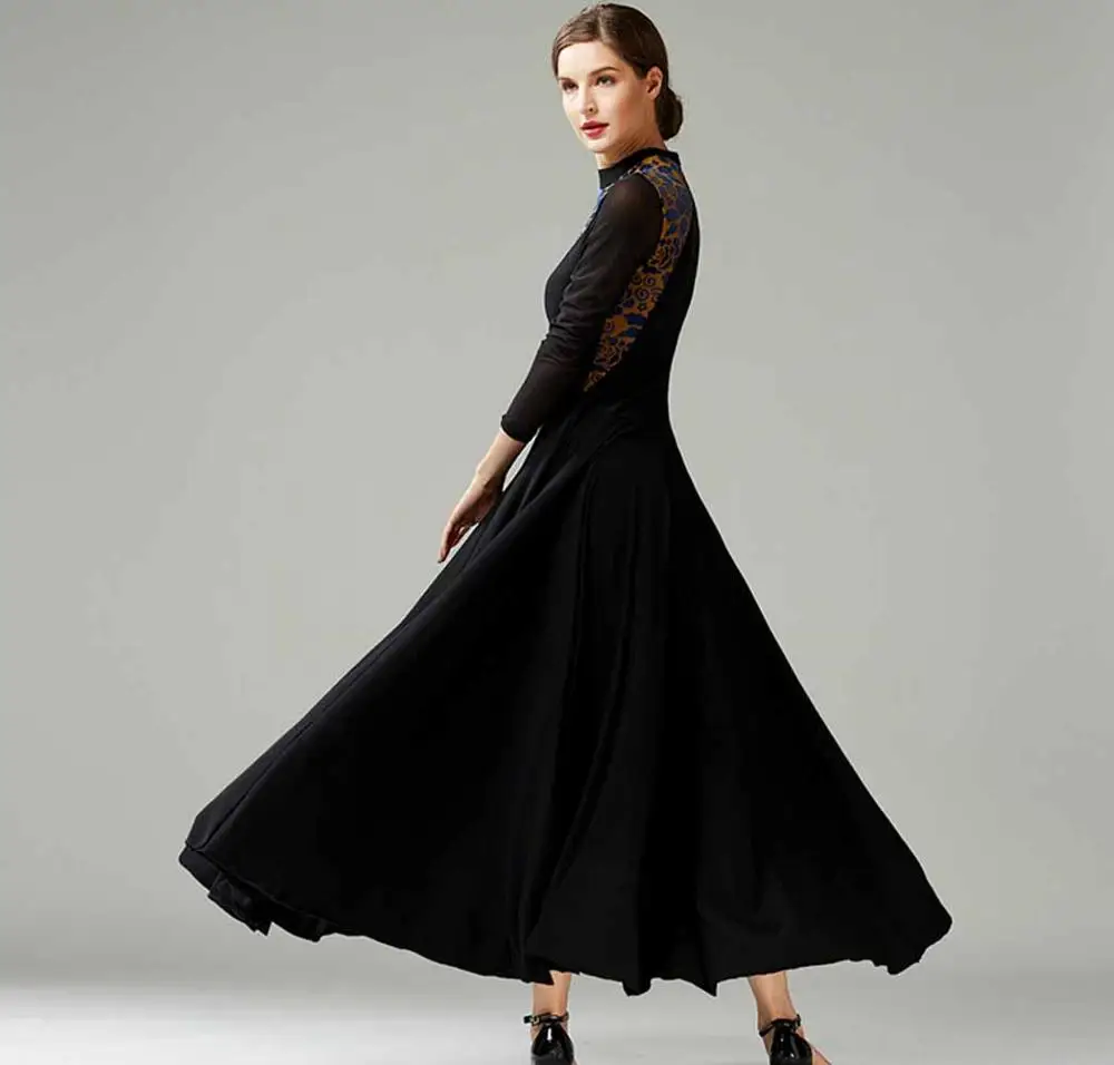 2021 Stand-up collar moden dance performance dress competition training ...