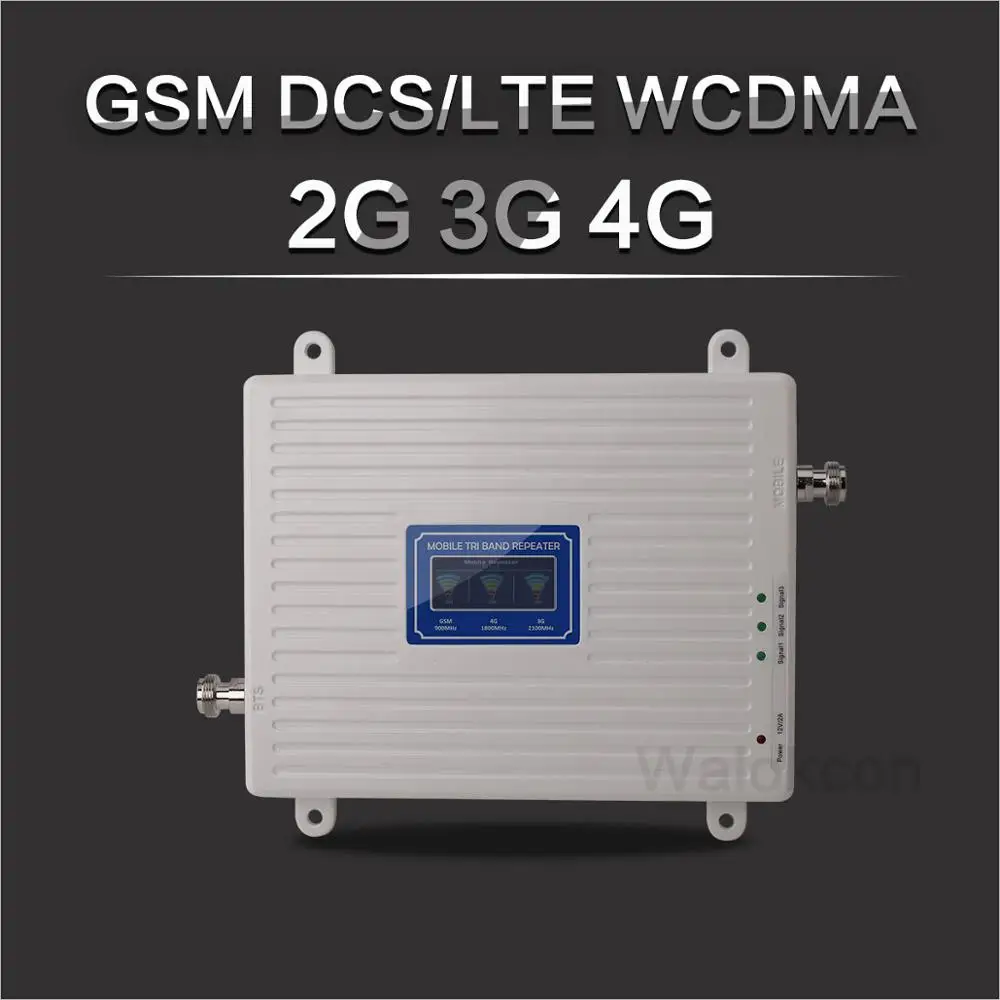 Big Promo Walokcon 2g 3g 4g Tri Band Signal Booster 900 1800 2100 GSM WCDMA UMTS LTE Cellular ...