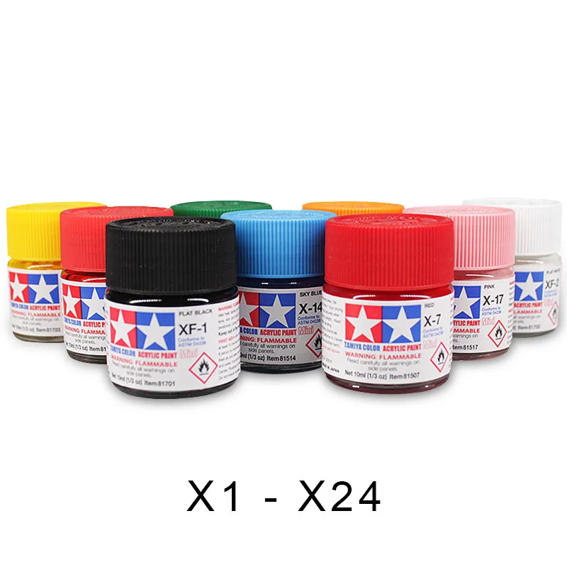 10ml Tamiya Water Soluble Acrylic Paints X1 X24 Gross Colors For DIY ...