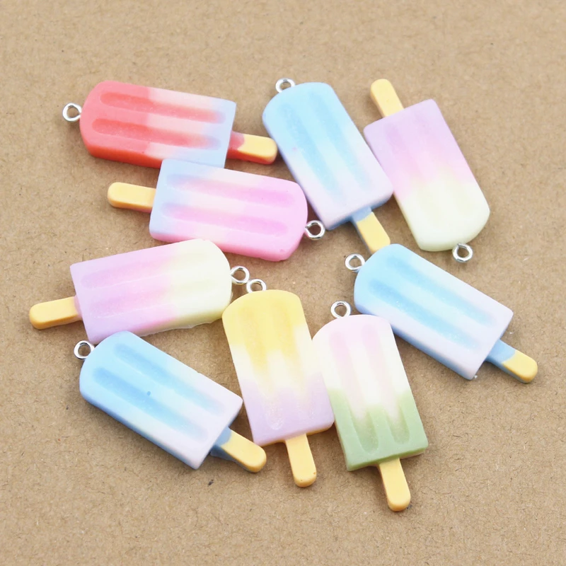 10pcs Charms Summer Ice Cream Popsicle Ice Icicle Lolly Pendant Craft ...