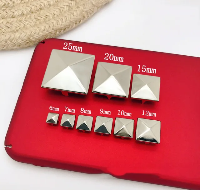 6-20mm Gold/Silver/Bronze Square Pyramid Grment Rivets Nailhead Claws ...