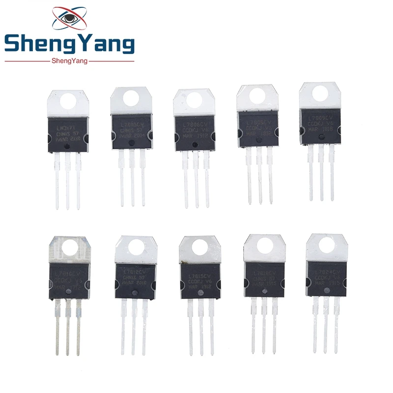 TZT-10PCS-LM317T-L7805-L7806-L7808-L7809-L7910-L7812-L7815-L7818-L7824 ...