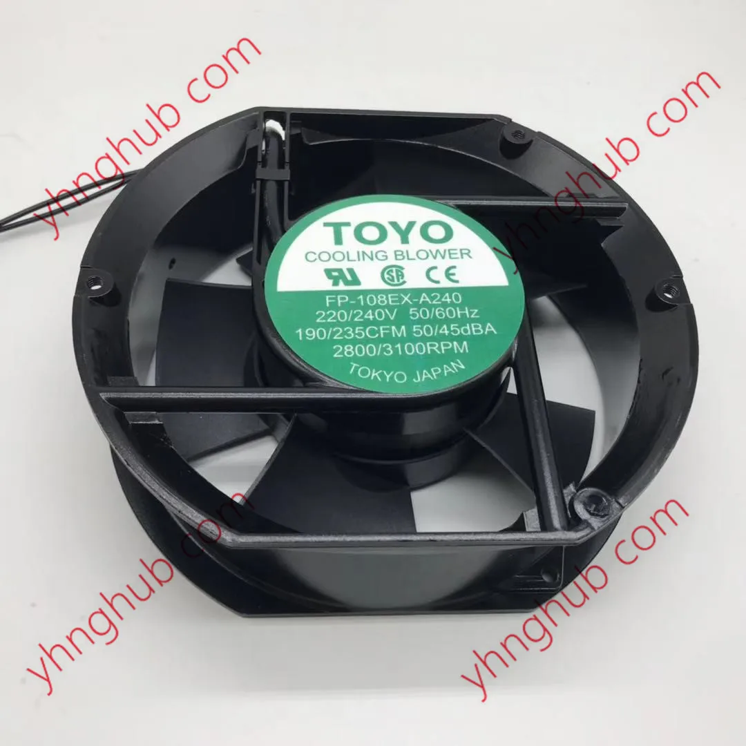 TOYO FP-108EX-A240 AC 240V 1.9A 172x150x51mm 2-Wire Server Cooling Fan