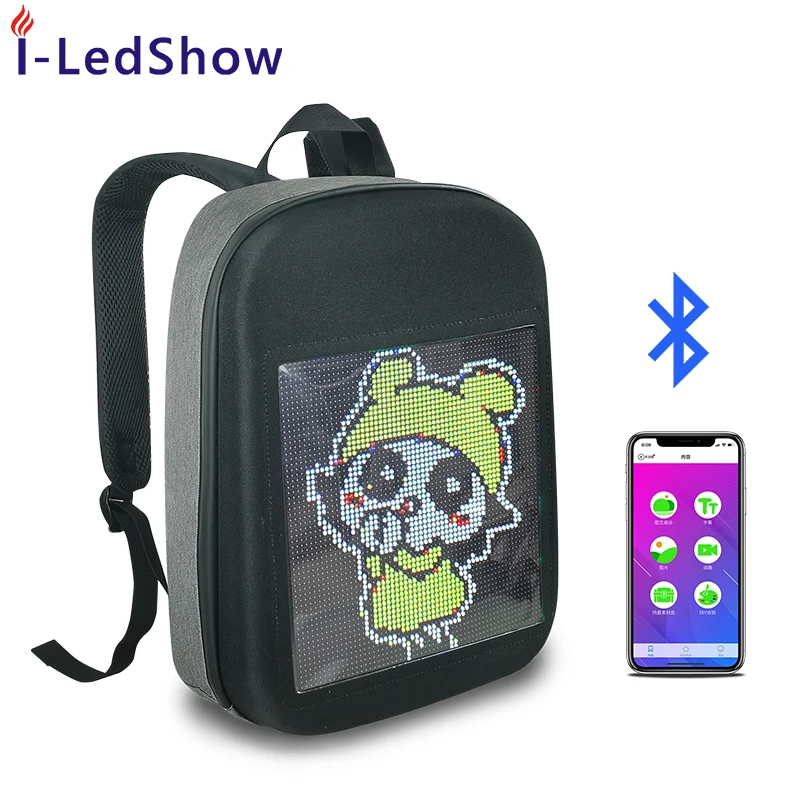Newest-Bluetooth-Smart-LED-Backpack-with-Display-Screen-Waterproof-led ...