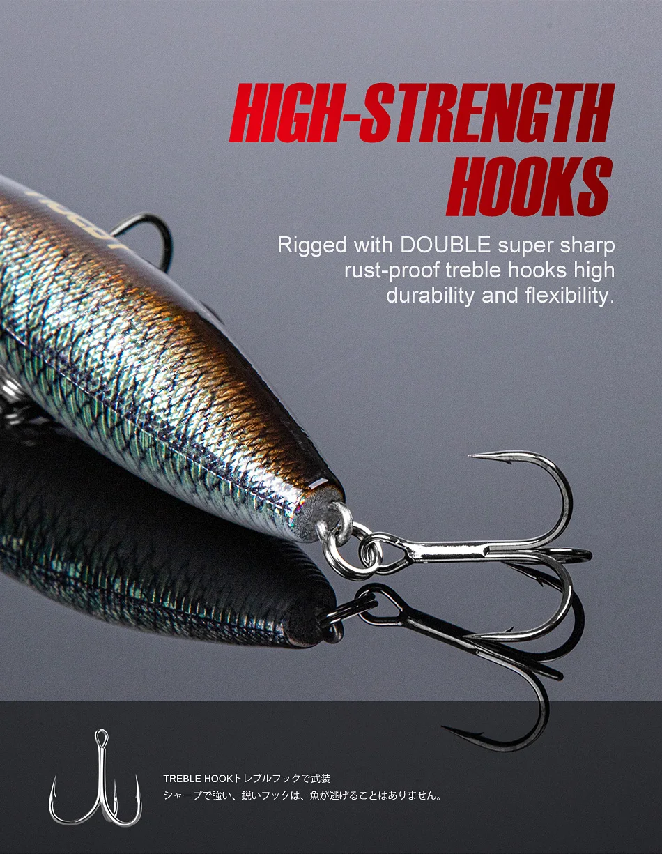 NOEBY 110F Jet Popper Fishing Lure 100mm 17g Topwater Popper Artificial ...