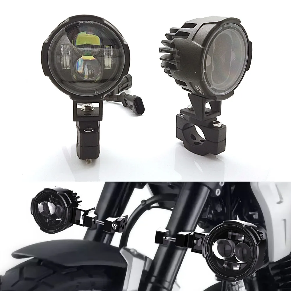 Universal-Motorcycle-LED-Headlight-Projector-Lens-ATV-Scooter-Driving ...