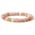 Fashion Natural Stone Pink Angelite Beads Bracelet 8mm Sunstone Beaded ...