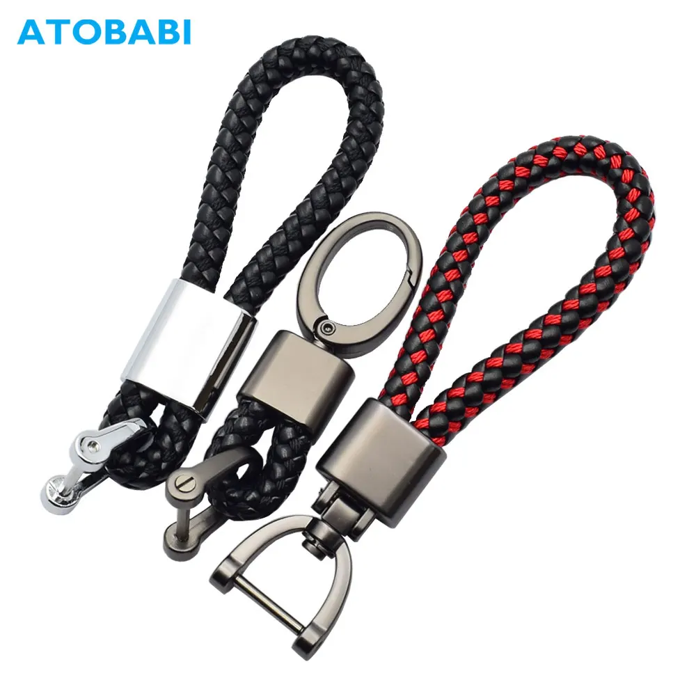 Leather + Alloy Car Key Ring Keychain Holder Room Keyring Motorcycle ...