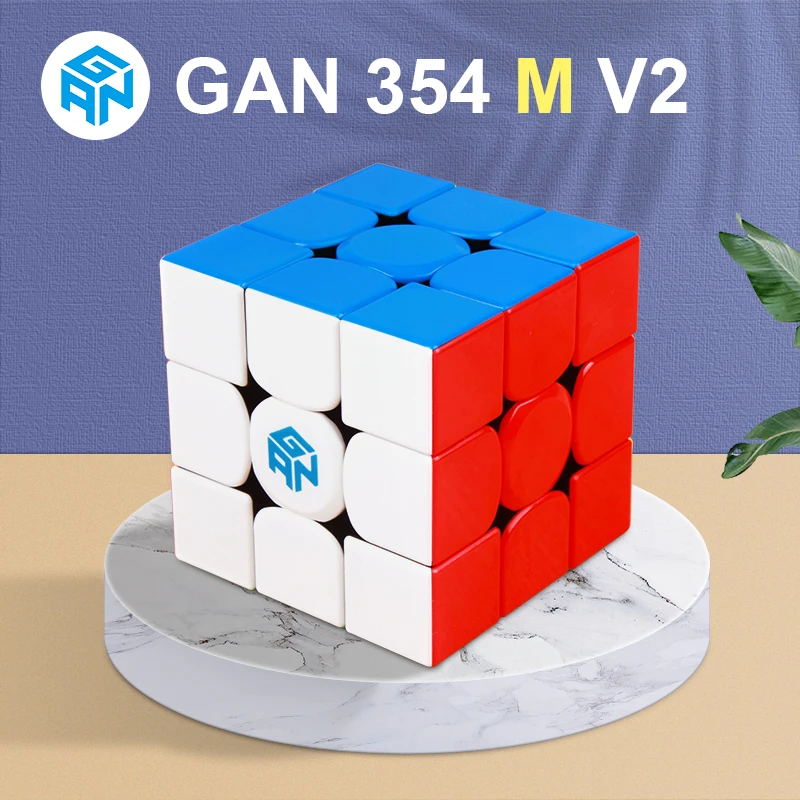 Gan 354 M V2 Magnetic Puzzle Magic Speed Gan Cube 3x3 Sticker Less ...