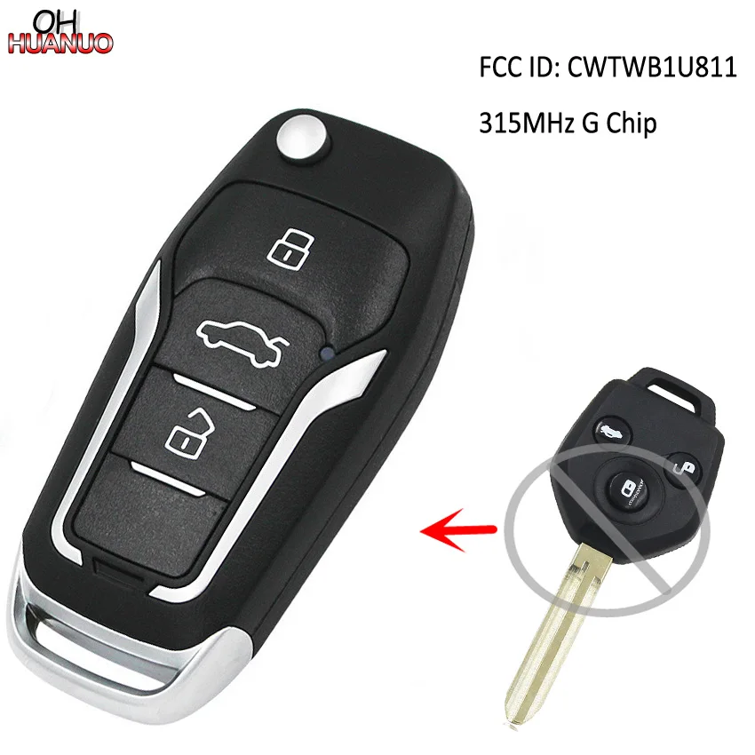 Upgraded Flip Remote Key Fob For Subaru Xv 2012-2015 With G Chip 315mhz ...