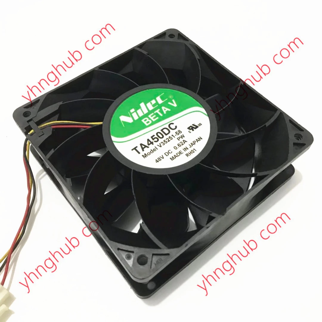 Nidec VA450DC V35251 58 DC 48V 0.62A 3 Wire 120X120X38mm Server Cooling ...