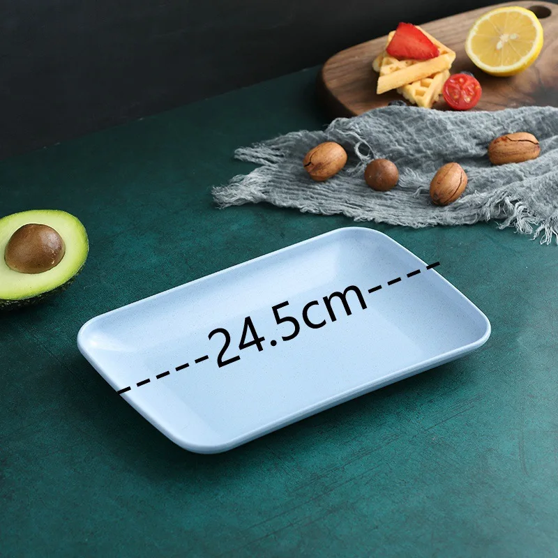 L1 - Assiette rectangulaire créative en paille de blé mélamine ...