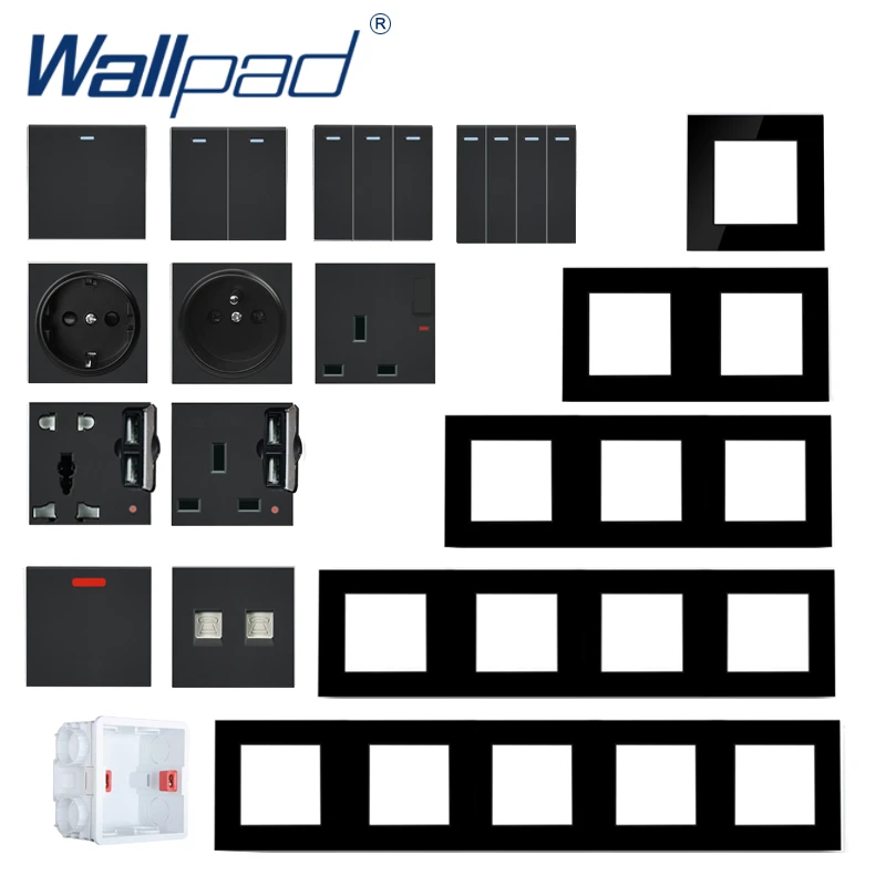 S6 Series Glass Switch And Socket Diy Combination Wall Button Light ...
