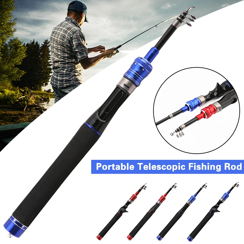 Portable Telescopic Ultra short Fishing Rod Straight Handle1.8 Meters 2 ...