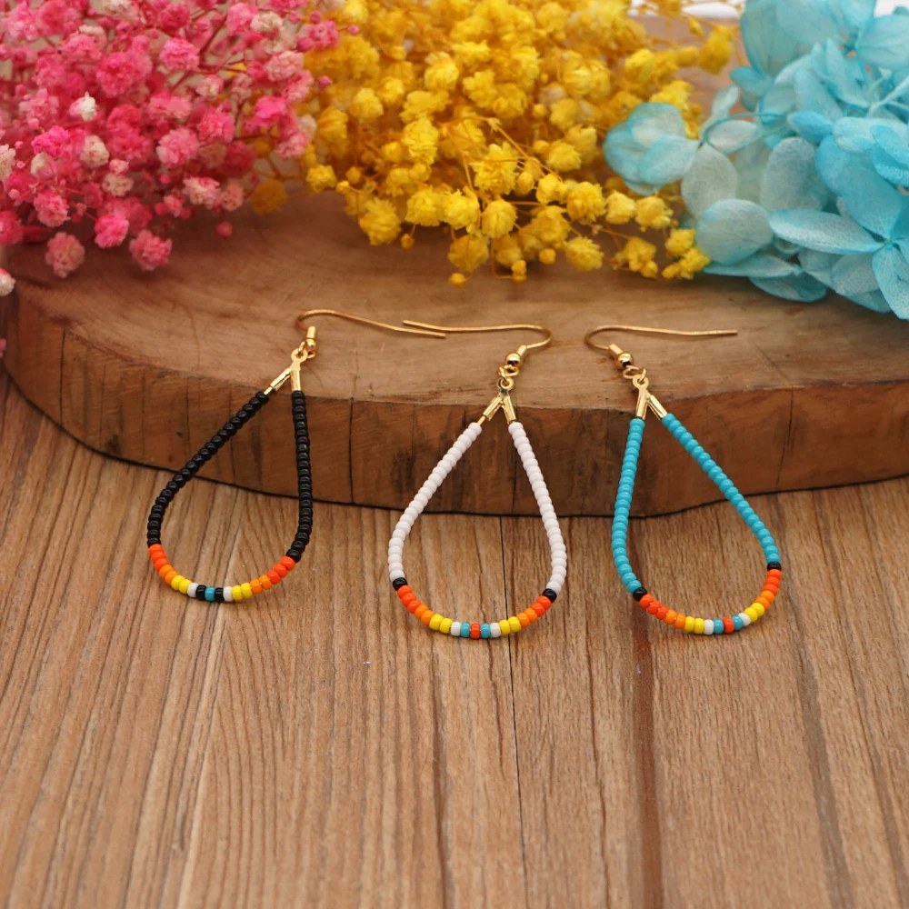 Go2Boho Native Style Dangle Earrings Miyuki Seed Beads Water Drop Stainless Steel Drop Earings ...