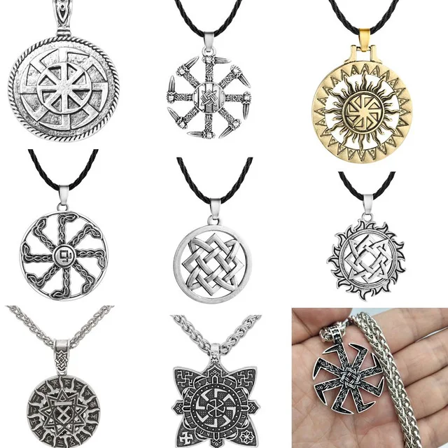 Slavic-Kolovrat-Wheel-Amulet-Pagan-Pendant-Necklace-Viking-Runes-Star ...