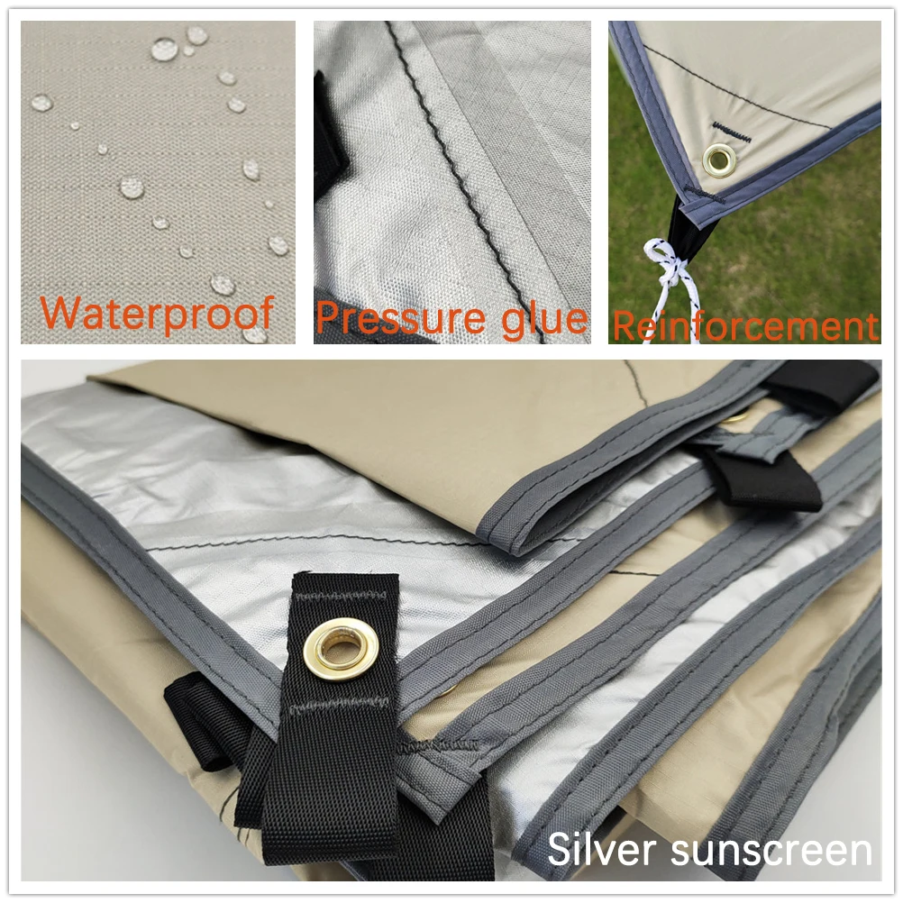 Outdoor-Waterproof-Tarp-3x3-3x4-3x5-Sunshade-Camping-Canopy-with-Silver ...