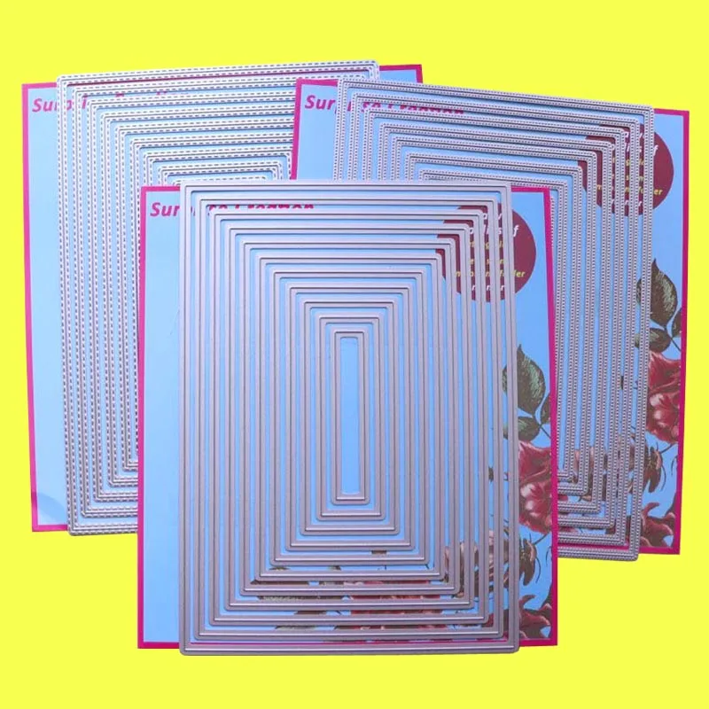3 Set Large Cutting dies A5 Rectangle Plain Piercing & Stitch ...