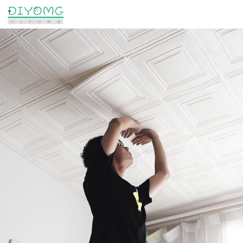 Papel tapiz impermeable para techo, autoadhesivo 3D de PVC, decoración ...