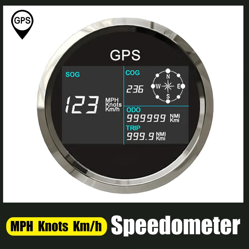 Digital 85mm Gps Speedometer With 7 Color Backlight Lcd Display ...