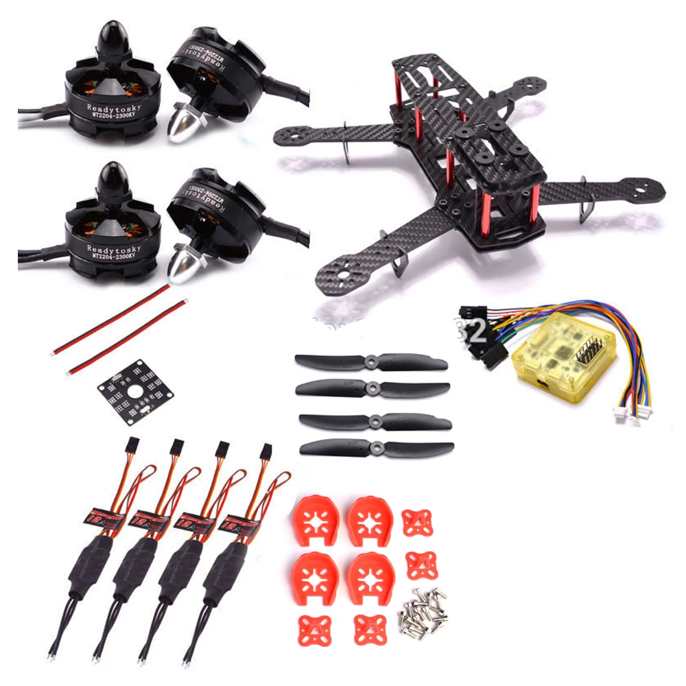 Quadro quadricóptero qav250, controlador cc3d de 250mm, motor 2300kv ...
