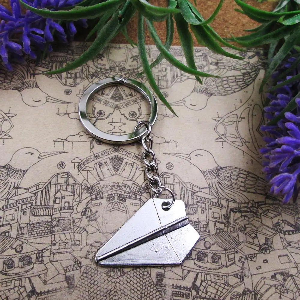 3pcs/Lot Fashion 22*31mm Paper Airplane pendant 28mm Keyring Metal ...
