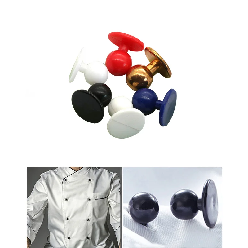 10pcs 18mm Color Chef Buckle Nylon Buttons Restaurant Uniforms Chef ...