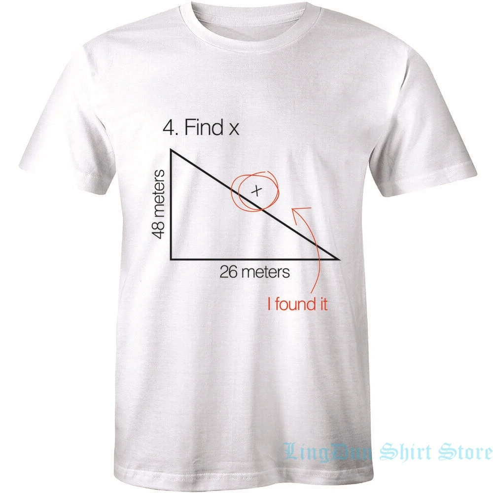 4.Find x I Found It divertido Humor Math Answer, camiseta para hombre y mujer, camisetas 100% de ...